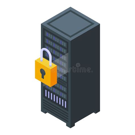 secured server icon isometric vector vpn network stock vector