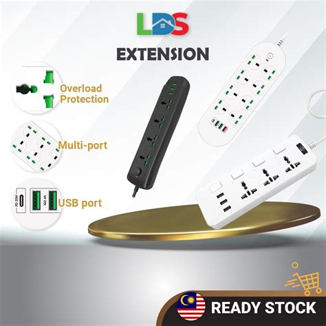 LDS Universal Power Socket Extension Plug With USB Extension Cable Power Socket With USB