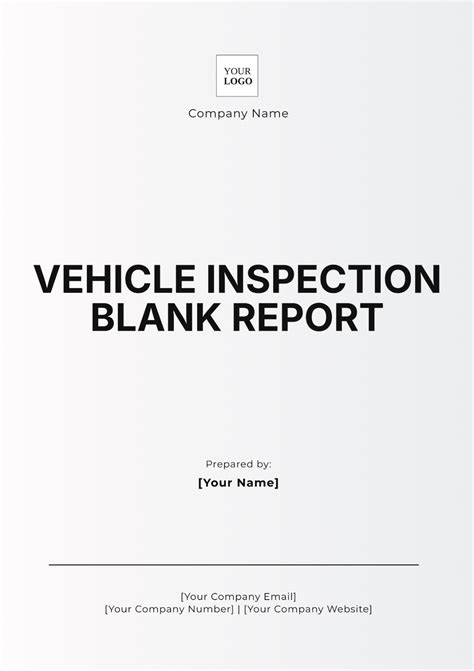 Free Vehicle Inspection Blank Report Template To Edit Online