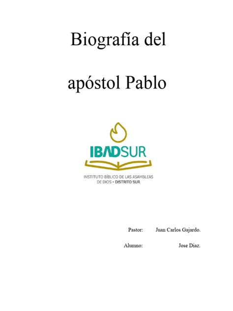 Biografía Del Apóstol Pablo Pdf Pablo El Apóstol Bernabé