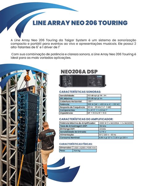 Line Array Ativa Taigar System LS AUDIO PRO Mesa De Som Soundcraft Caixa Ativa Line Array