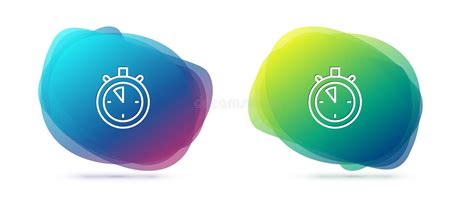 Set Line Stopwatch Icon Isolated On White Background Time Timer Sign Chronometer Sign Stock