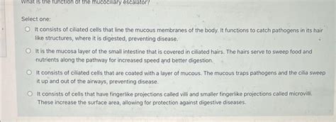 solved select one it consists of ciliated cells that line