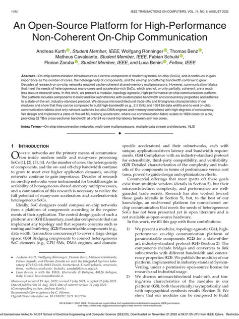 An Open Source Platform For High Performance Non Coherent On Chip