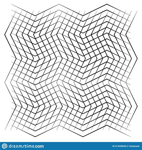 Grid Mesh Of Wavy Zig Zag Lines Criss Cross Pattern Stock Vector Illustration Of Kinked