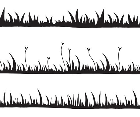 Grass Border Silhouette Collection Isolated 46448704 Vector Art At Vecteezy