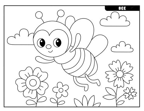 Dibujos De Insectos Para Colorear Para Niños Vector Premium