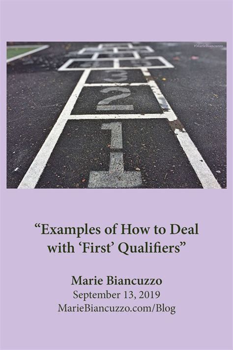 Dealing With First Qualifiers