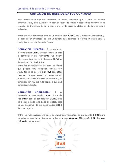 Conexion De Base De Datos Con Java Descargar Gratis Pdf Servidor
