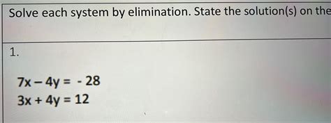 [answered] solve each system by elimination state the solution s on the