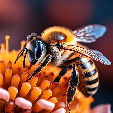 Download Ai Generated Bee Macro Royalty Free Stock Illustration