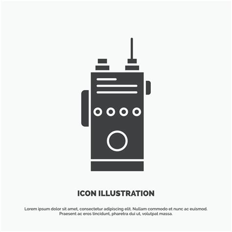 Walkie Talkie Communication Radio Camping Icon Glyph Vector Gray Symbol For Ui And Ux