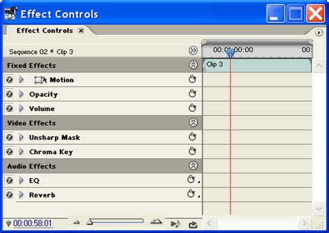 Adobe Premiere Effect Controls Window