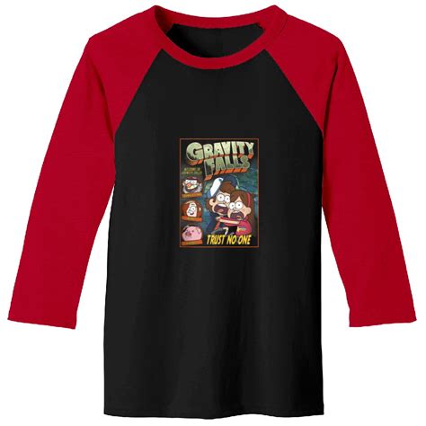 Disney Gravity Falls Trust No One Scared Dipper Mabel Baseball Tees