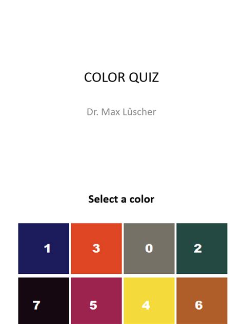 Color Quiz Pdf Color Experience