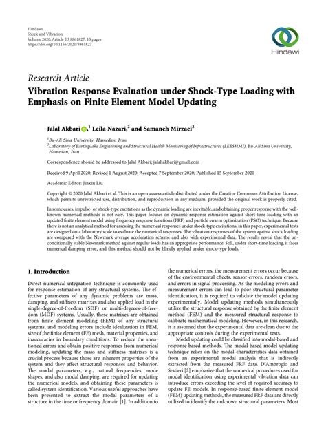 pdf vibration response evaluation under shock type loading with