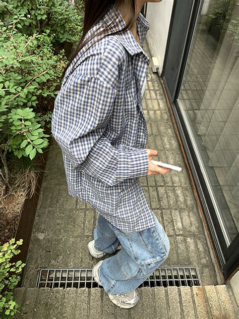 르폴 체크 셔츠 에이블리