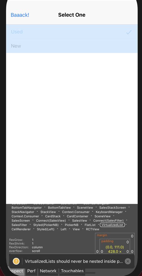 VirtualizedLists Should Never Be Nested Inside Plain ScrollViews With The Same Orientation