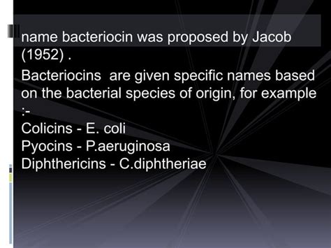 Bacteriocin Pptx Chemistry Science
