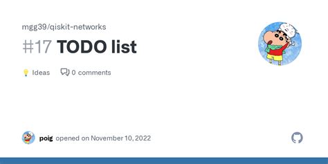 Todo List · Mgg39 Qiskit Networks · Discussion 17 · Github