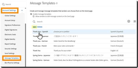 Edit A Message Template