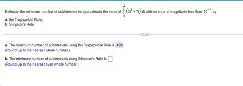 solved estimate the minimum number of subintervals to