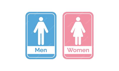 Premium Vector Male And Female Bathroom Sign Colored With Blue And