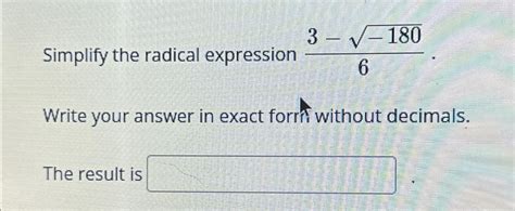 Solved Simplify The Radical Expression 3 18026Write Your Chegg Com