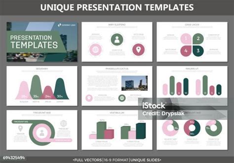 Ensemble Déléments Colorés Pour Usages Multiples Diapositives De Modèle