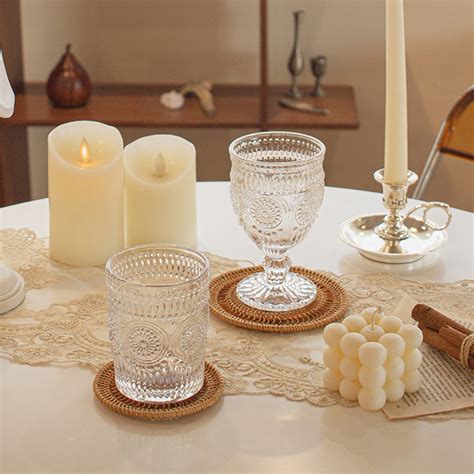 보티에 도트 빈티지 글라스 유리컵 고블렛잔 언더락 온더락 홈카페 와인잔 위시버킷