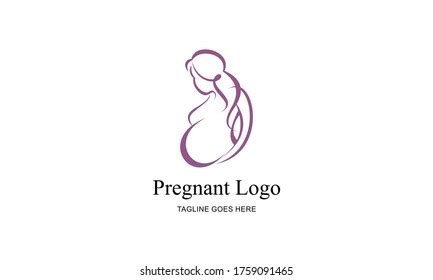 Pregnancy Logo Design Template Line Art Stock Vector (Royalty Free) 2115121934