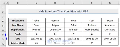 How To Hide Rows Based On Criteria With VBA In Excel Suitable Methods