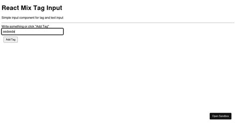 react mix tag input example forked codesandbox