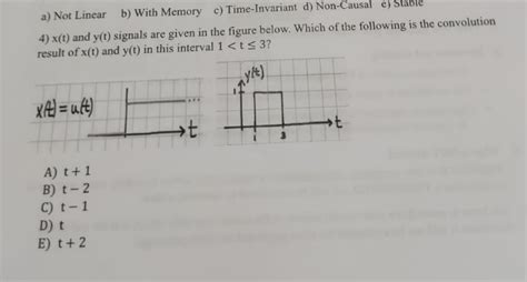 solved x t ﻿and y t ﻿signals are given in the figure