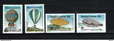 Zeppelines Sierra Leone 1983 Zeppelin Airships Balloons 200th Anniv Of Manned Flight Set