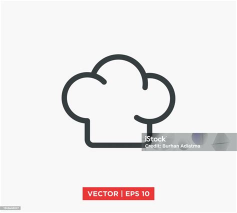 셰프 모자 아이콘 기호 벡터 일러스트 레이션 디자인 편집 가능한 Res 가능 Eps 10 개념에 대한 스톡 벡터 아트 및 기타