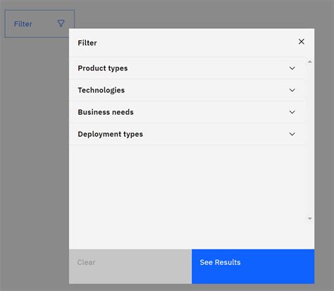 Filter Panel Composite Filter Panel Component Modal React Not