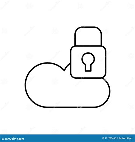Cloud Computing Lock Seo Icon Simple Line Outline Vector Elements