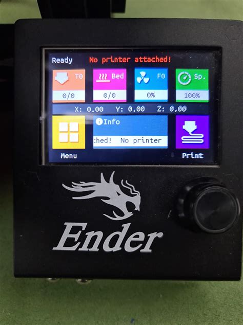 TFT 35 Showing No Printer Attached R Ender3