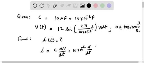 The voltage across a μF capacitor is given by the waveform in Figure P Compute the