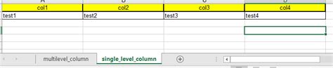 Python 3x Load Tables From Excel Sheets With Both Multilevel Column Data Frames And Single