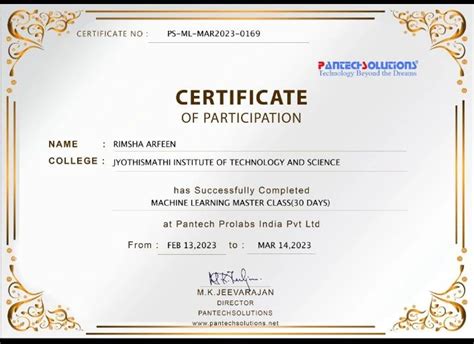 Rimsha Arfeen On Linkedin Firstpost Machinelearning Certification