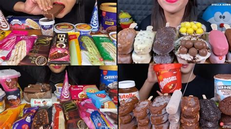 ASMR eating * CHOCOLATE ICECREAM PARTY *mukabang compliation |spice asmr / stella asmr/jimmy ...