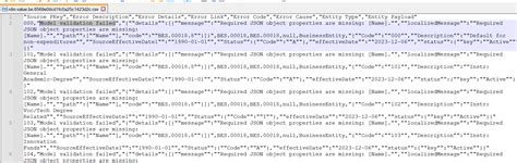 Error “model Validation Failed” While Loading The Data Into R360