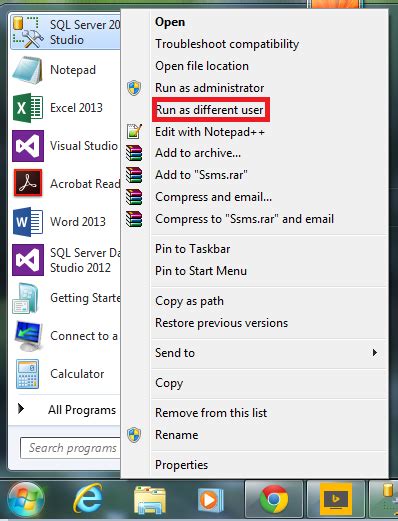 Connecting Sql Database With Different Windows Credential In Sql Server