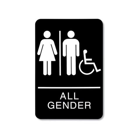 ADA Sign All Gender Wheelchair Accessible Tactile Symbol All Gender Wheelchair Accessible