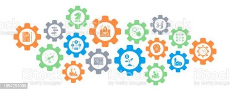 벡터 배너 디자인 개념을 시작하십시오 시간 관리 아이디어 생성 얇은 선 아이콘이있는 프리젠 테이션 플랫 스타일 일러스트레이션