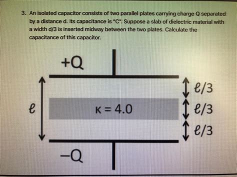 Solved 3 An Isolated Capacitor Consists Of Two Parallel