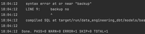 Ct 23 Syntax Error With Table Backup Option · Issue 60 · Dbt Labsdbt Redshift · Github