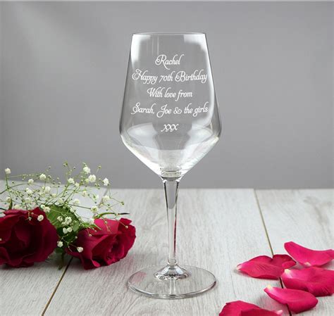 Personalized 70th Birthday Wine Glass Engraved Crystal T Etsy Uk